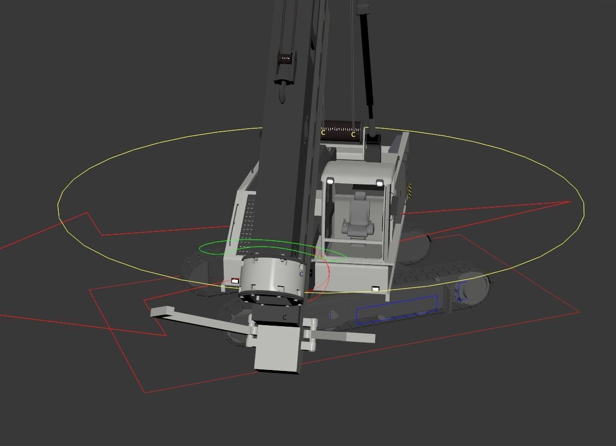 3D model Pile Driver Piling Rig - Rigged Model VR / AR / low-poly ...