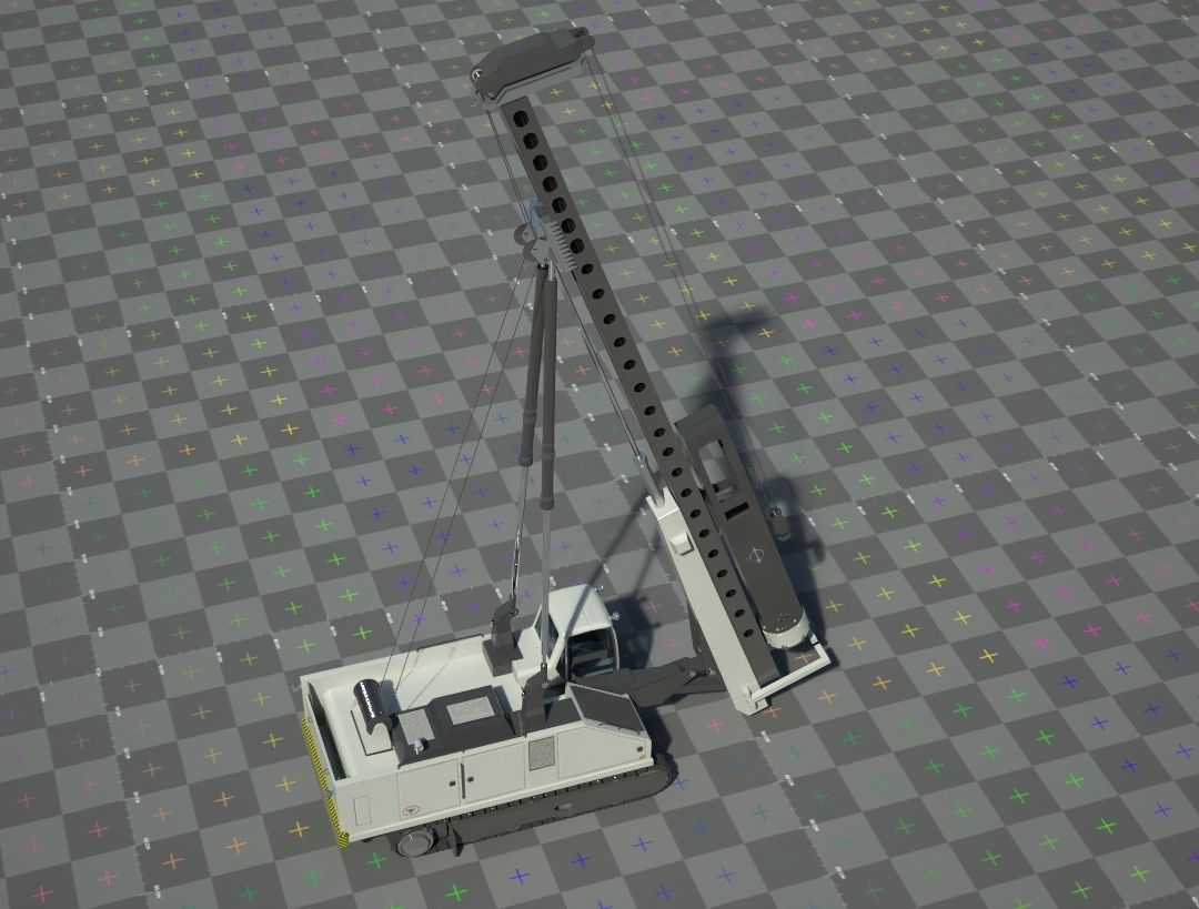 3D model Pile Driver Piling Rig - Rigged Model VR / AR / low-poly ...