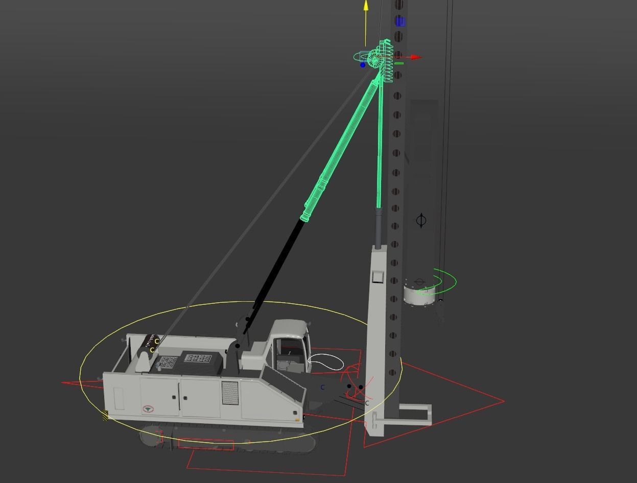 3D model Pile Driver Piling Rig - Rigged Model VR / AR / low-poly ...