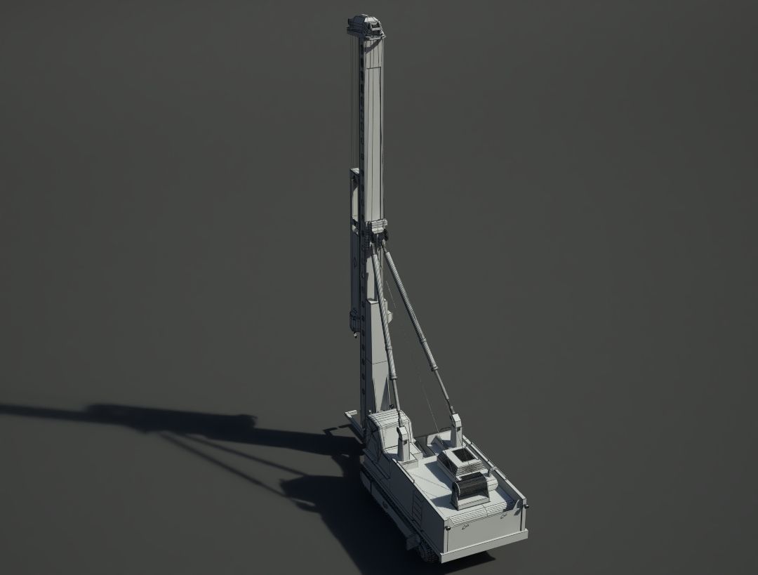 3D model Pile Driver Piling Rig - Rigged Model VR / AR / low-poly ...