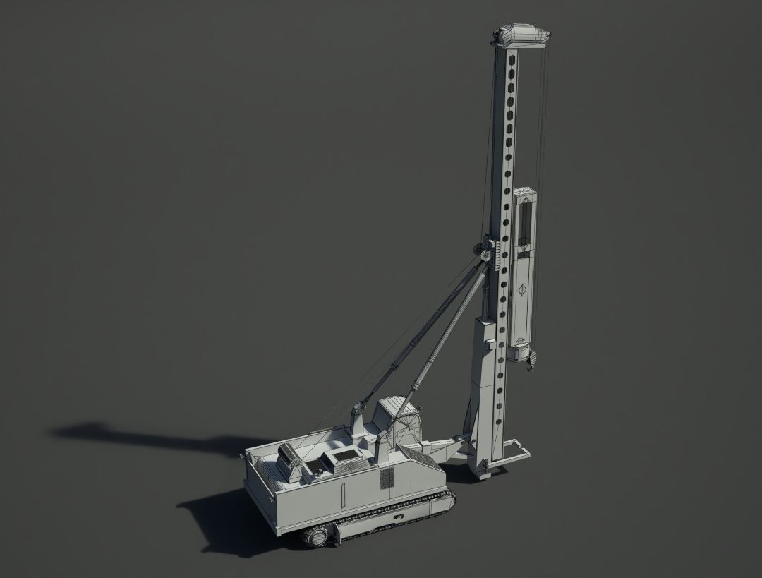 3D model Pile Driver Piling Rig - Rigged Model VR / AR / low-poly ...