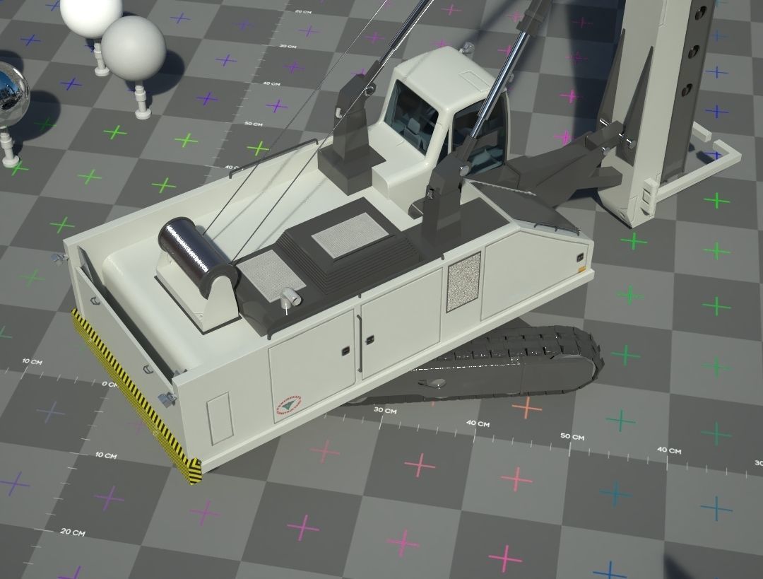 3D model Pile Driver Piling Rig - Rigged Model VR / AR / low-poly ...