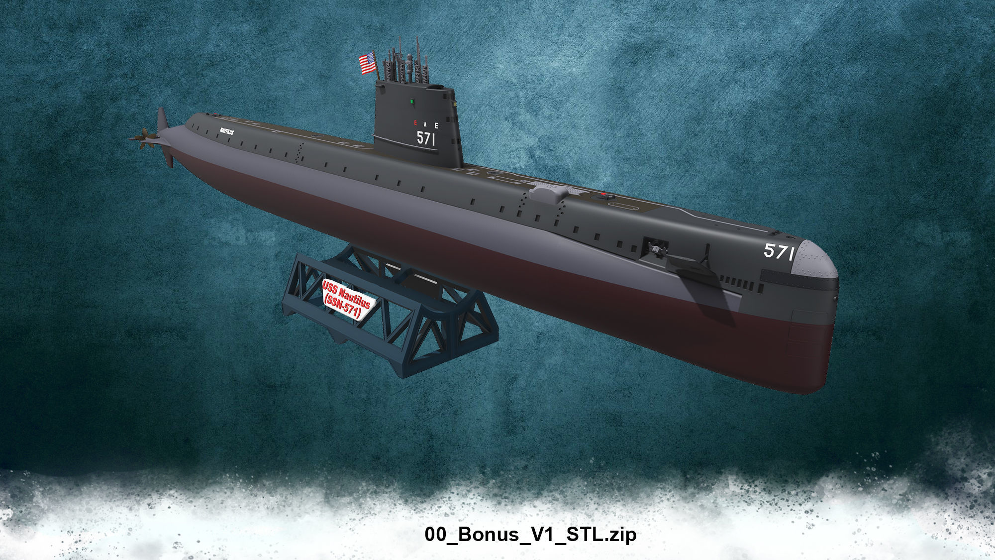 USS Nautilus SSN-571 Print 3D model 3D printable | CGTrader