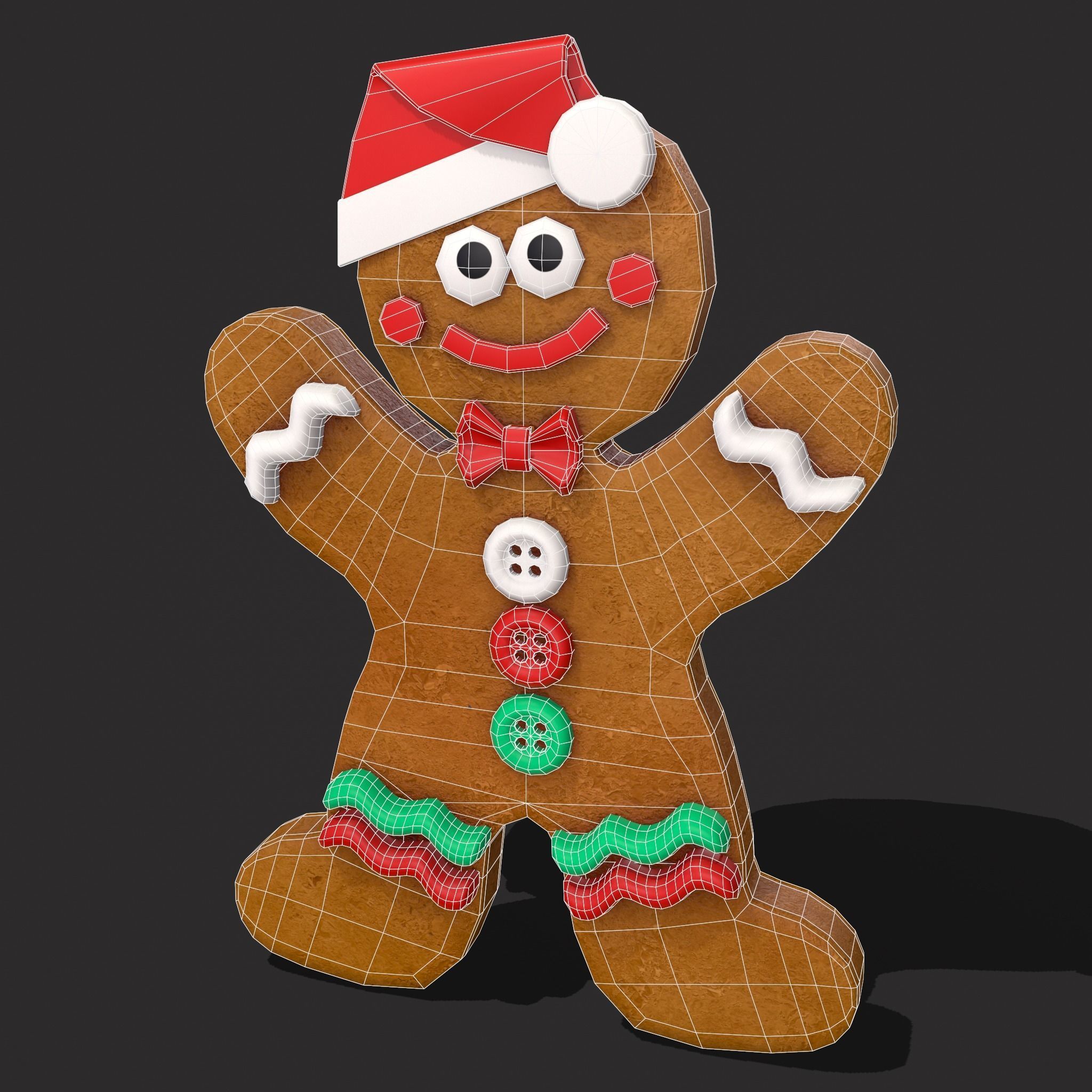 Christmas Gingerbread Man Cookies free VR / AR / low-poly 3D model ...
