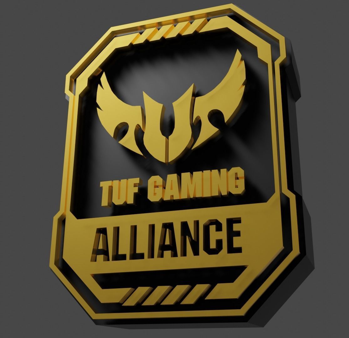 3D model ASUS TUF logo v2 golden and black lowpoly VR / AR / low-poly ...