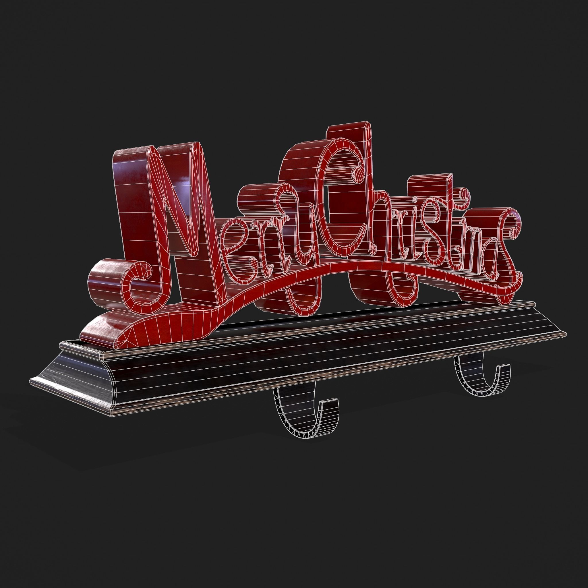 3D model Merry Christmas Stocking Stand VR / AR / low-poly | CGTrader