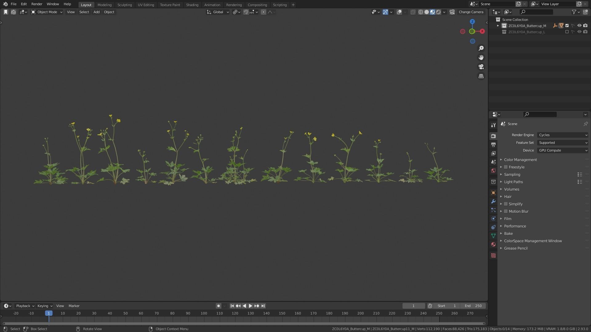 Buttercup Flower VFX Grace 3D model | CGTrader