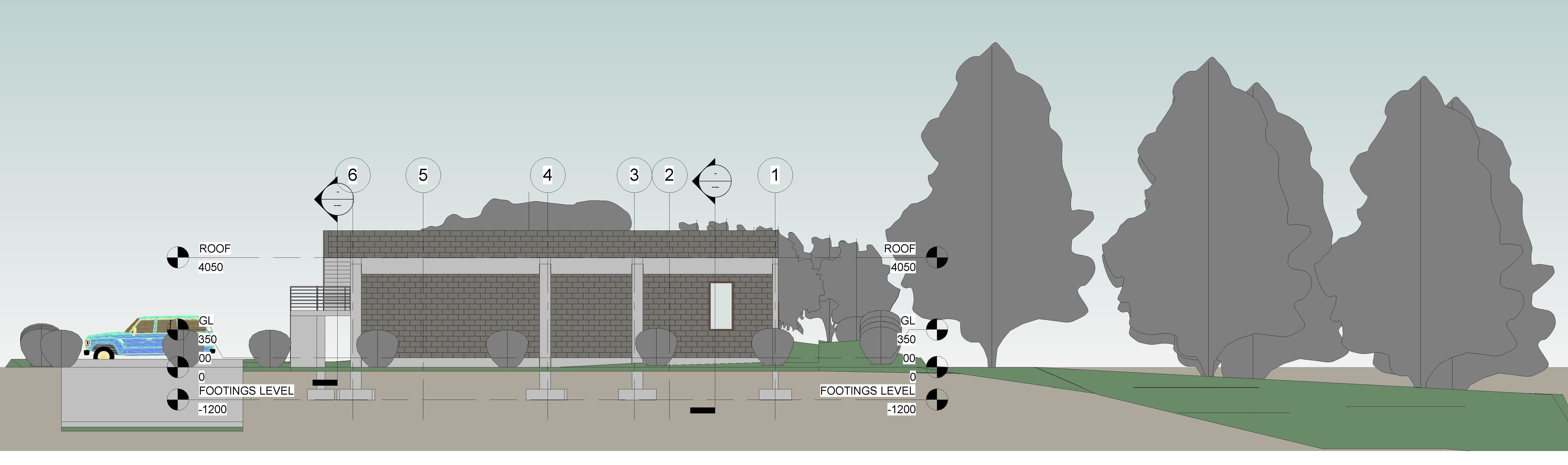 Resort house with swimming pool and parking and garden in Revit 3D ...
