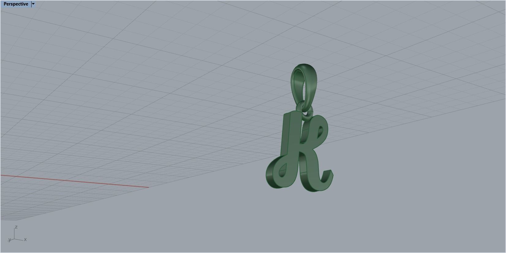 gold pendant ALPHABET LETTER K 3D model 3D printable | CGTrader
