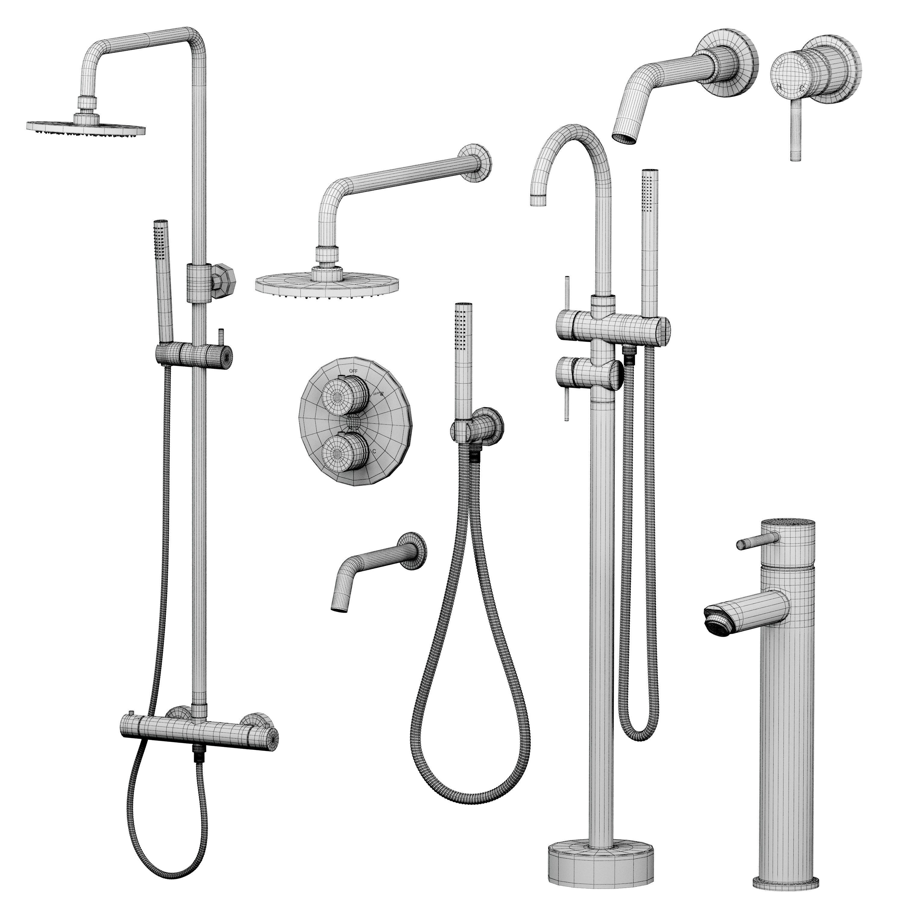 Faucets and shower sets Lusso set 3D model | CGTrader