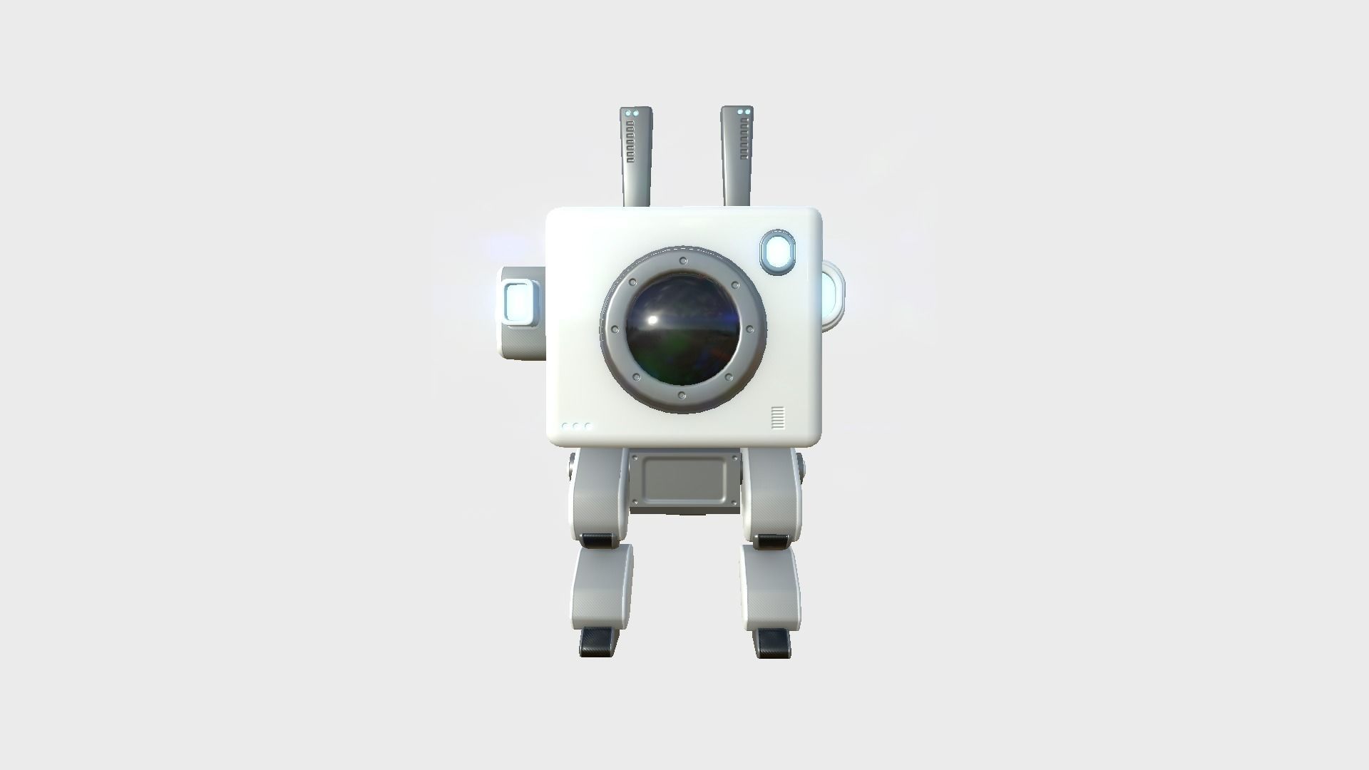 3D model Robot C2 White - Sentinel Character SciFi Design VR / AR / low ...