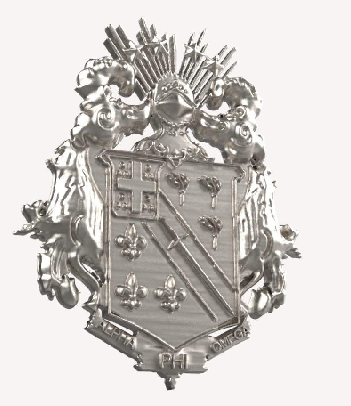 Alpha Phi Omega shield 3D model 3D printable | CGTrader