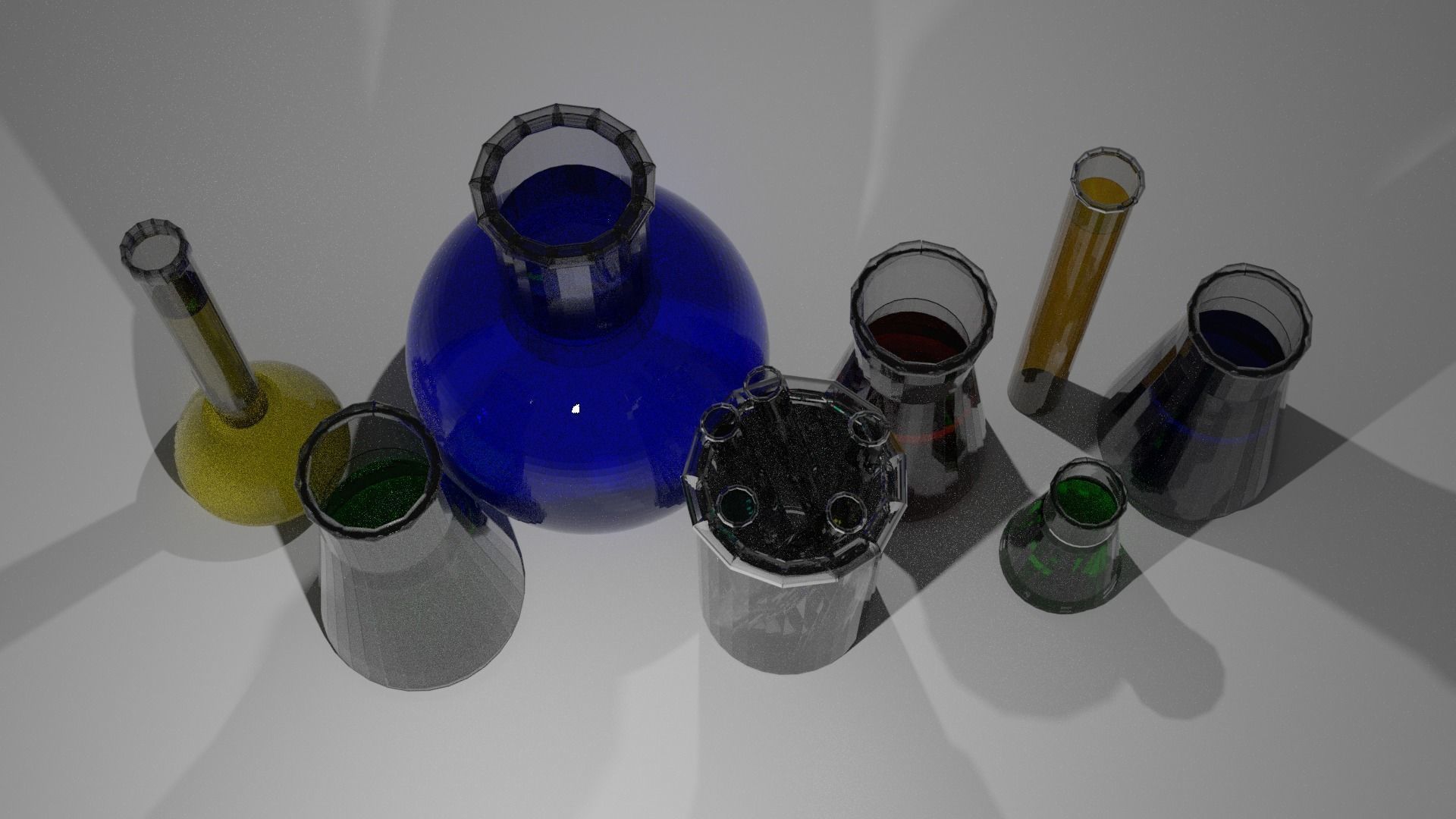 3D model Stylized Laboratory Test Tubes Low-poly 3D model VR / AR / low ...