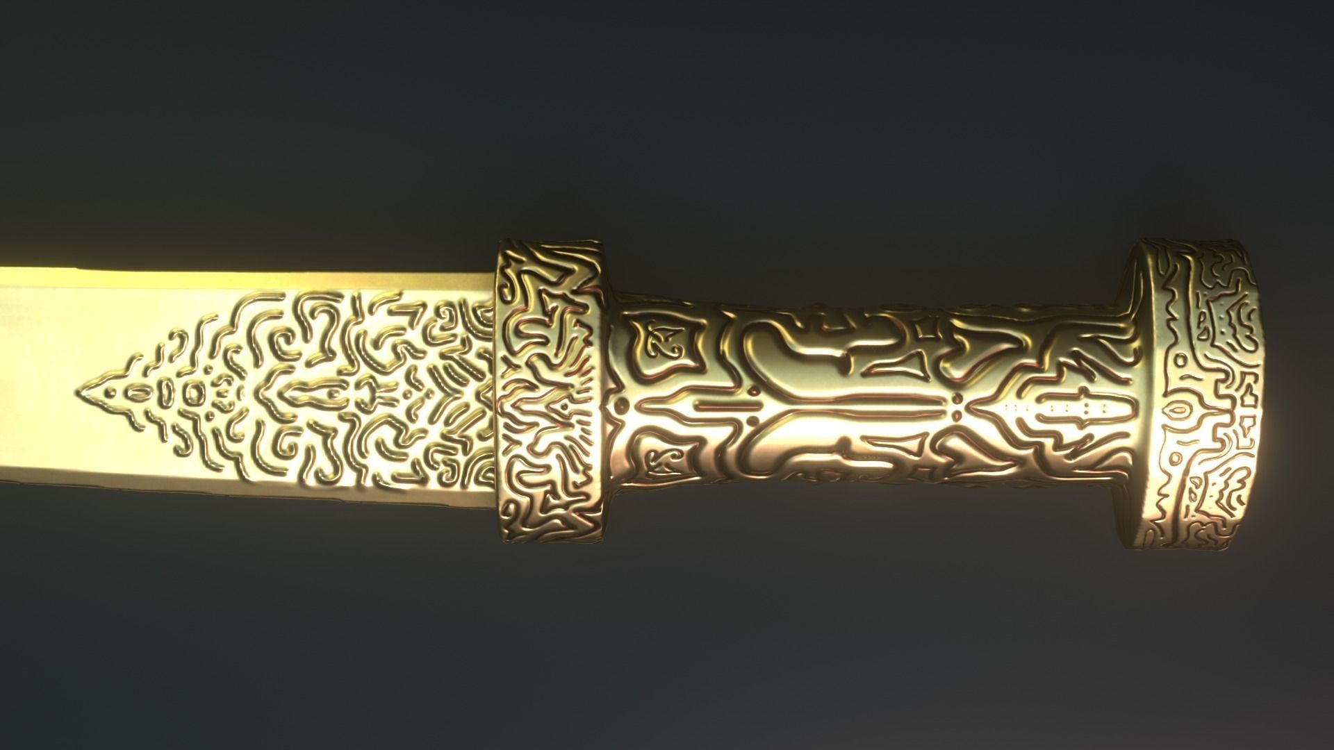 3D model Low Poly Golden Dagger VR / AR / low-poly | CGTrader
