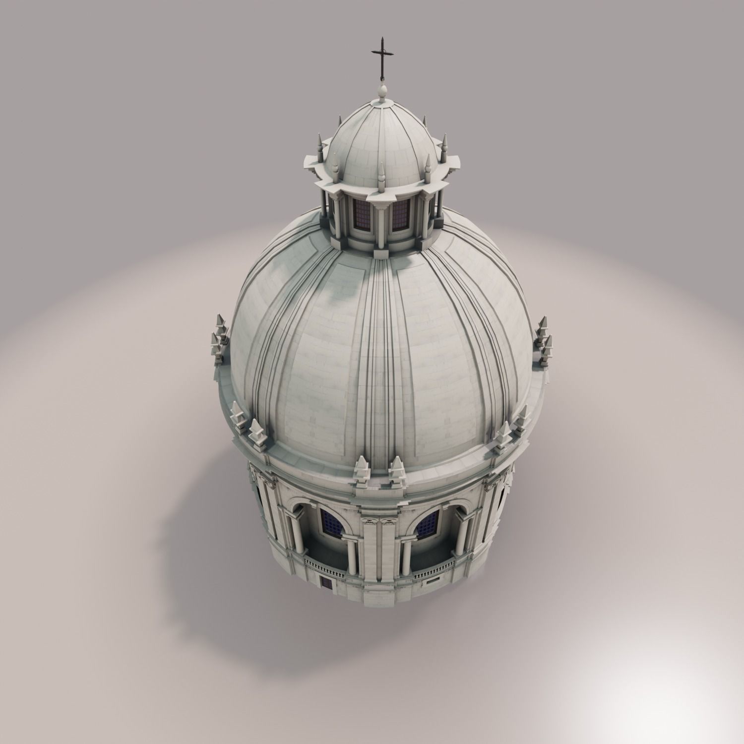 3D model Chapel with dome in classic style and simple interior VR / AR ...