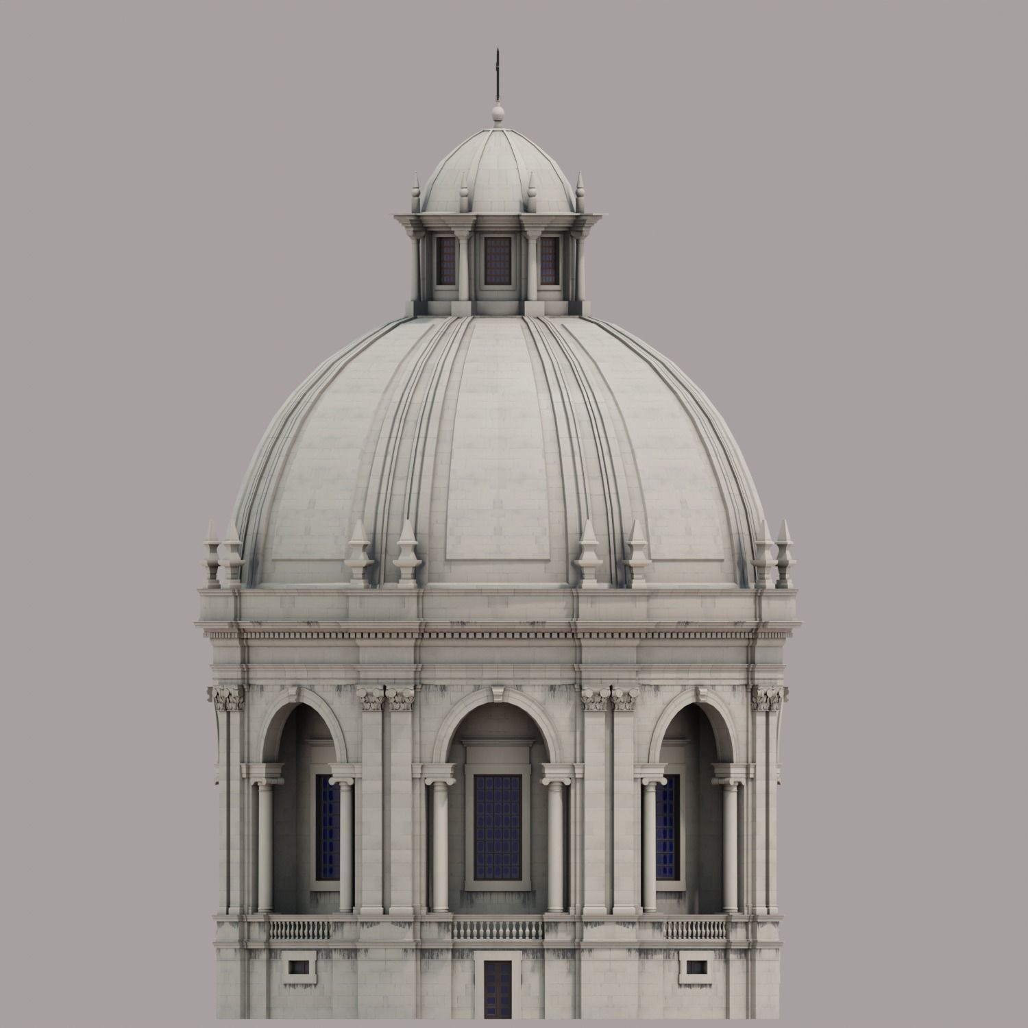 3D model Chapel with dome in classic style and simple interior VR / AR ...
