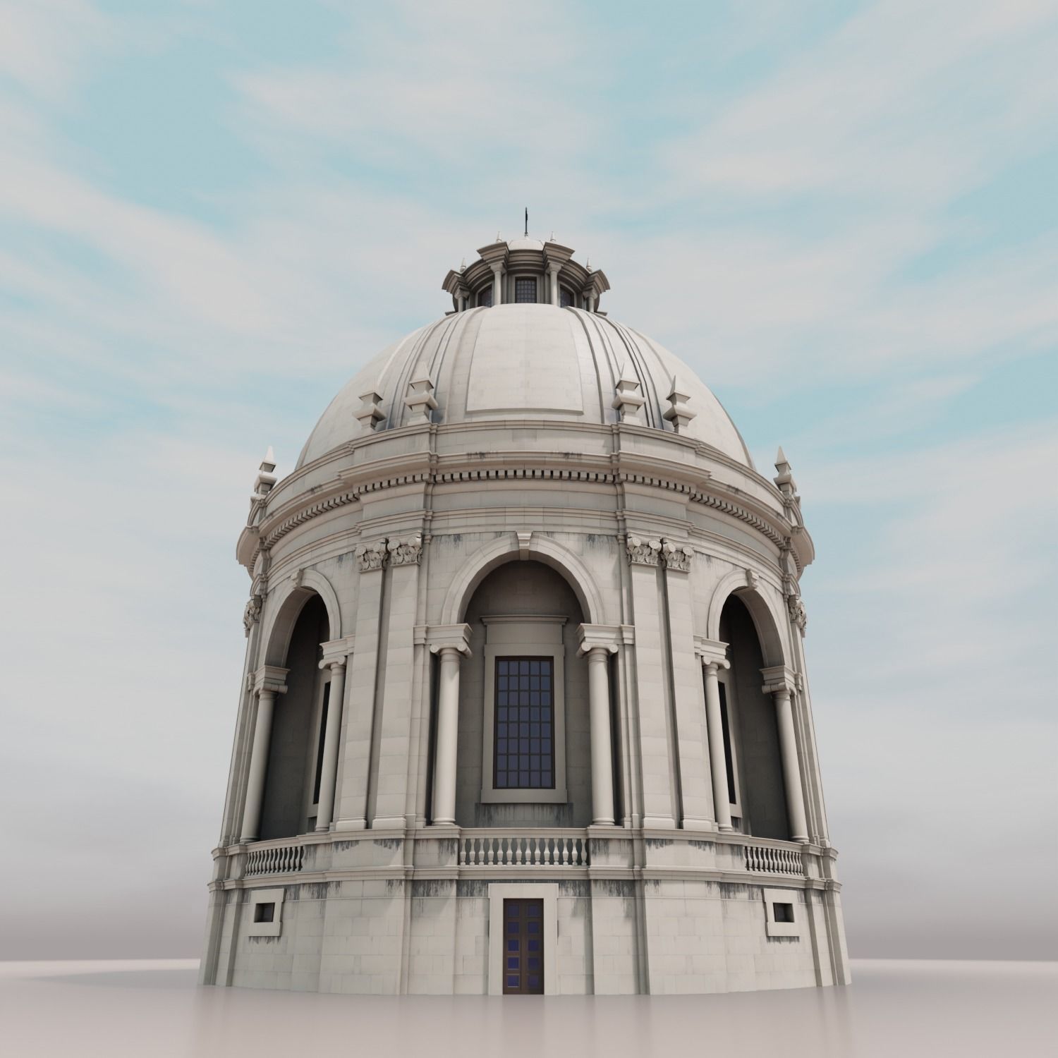 3D model Chapel with dome in classic style and simple interior VR / AR ...