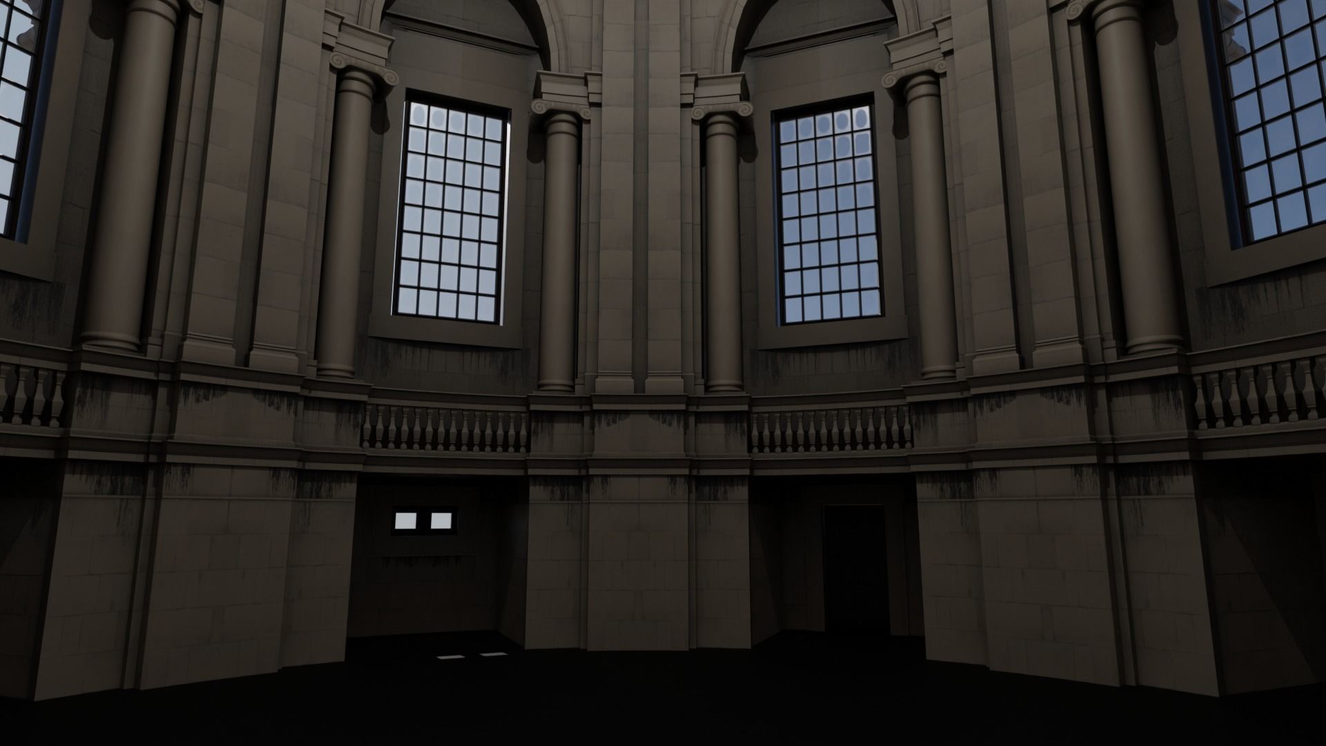 3D model Chapel with dome in classic style and simple interior VR / AR ...