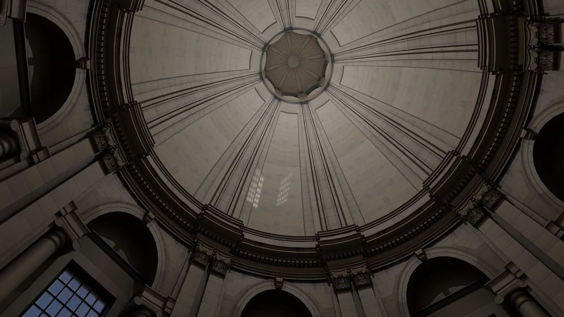 3D model Chapel with dome in classic style and simple interior VR / AR ...
