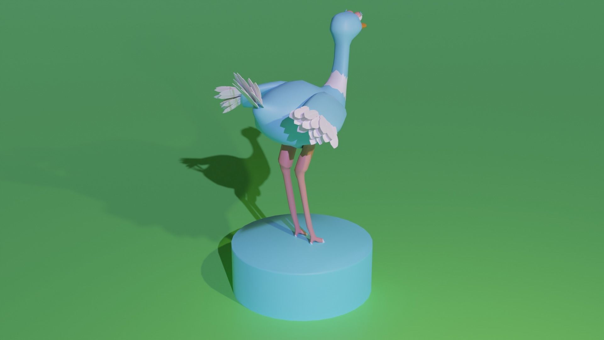 3D model 3D Rigged and Animated Sylized Mid Poly - Low Poly Ostrich VR ...