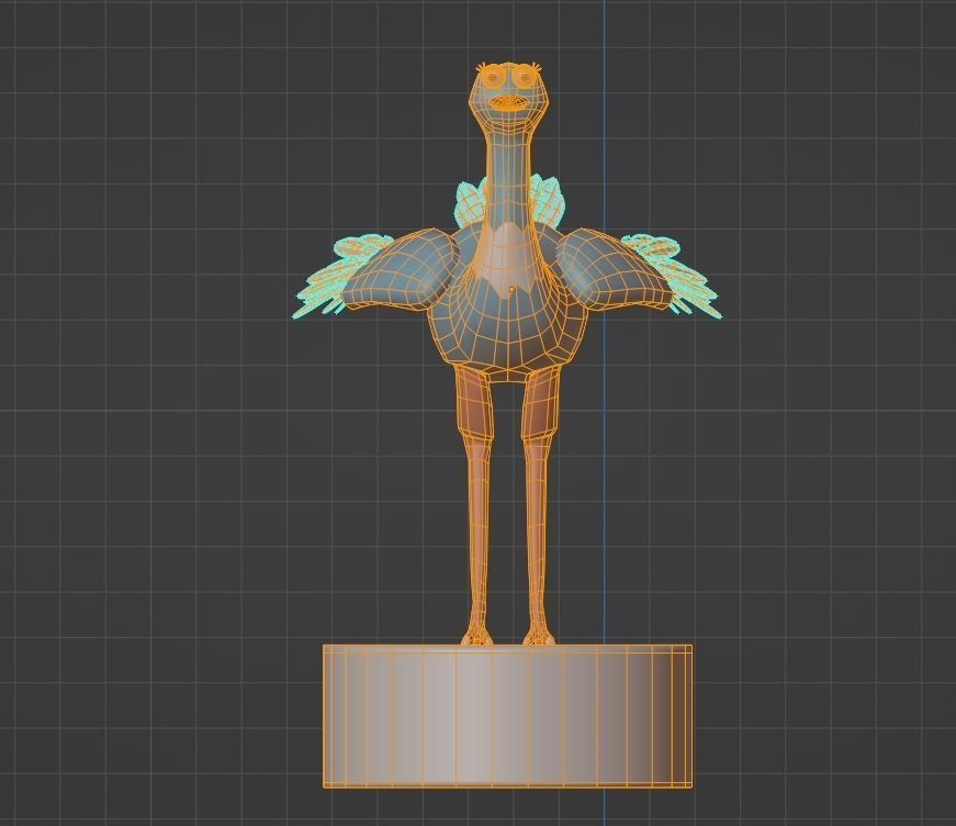 3D model 3D Rigged and Animated Sylized Mid Poly - Low Poly Ostrich VR ...