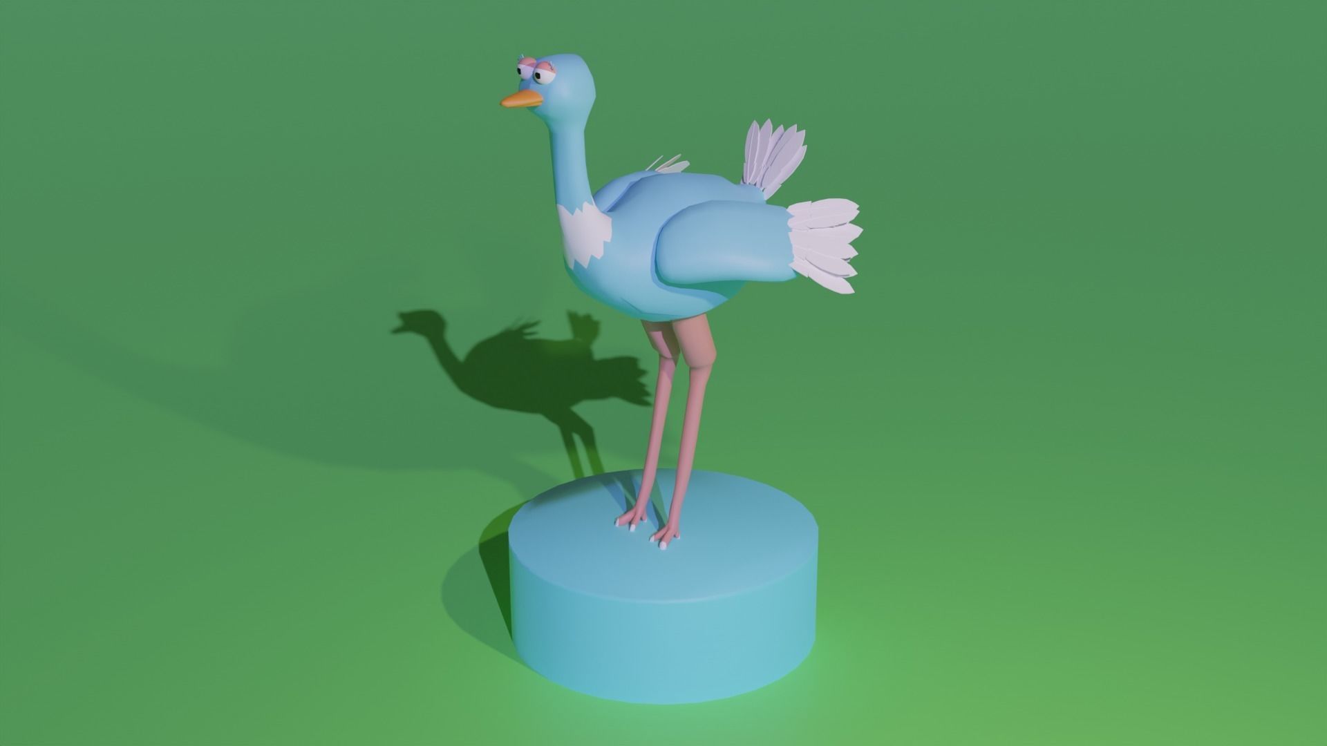 3D model 3D Rigged and Animated Sylized Mid Poly - Low Poly Ostrich VR ...