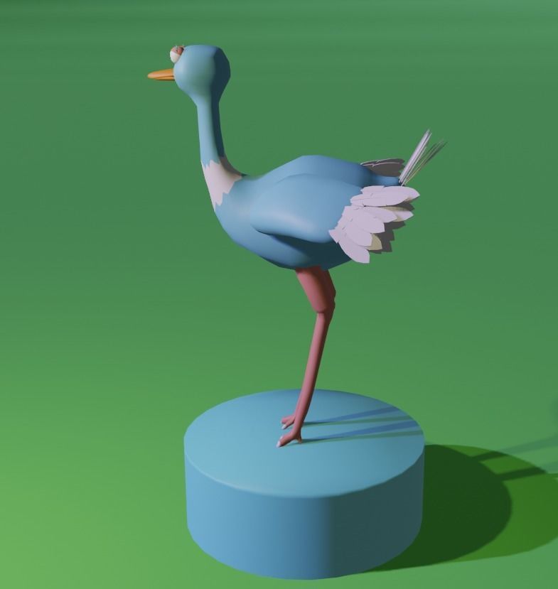 3D model 3D Rigged and Animated Sylized Mid Poly - Low Poly Ostrich VR ...
