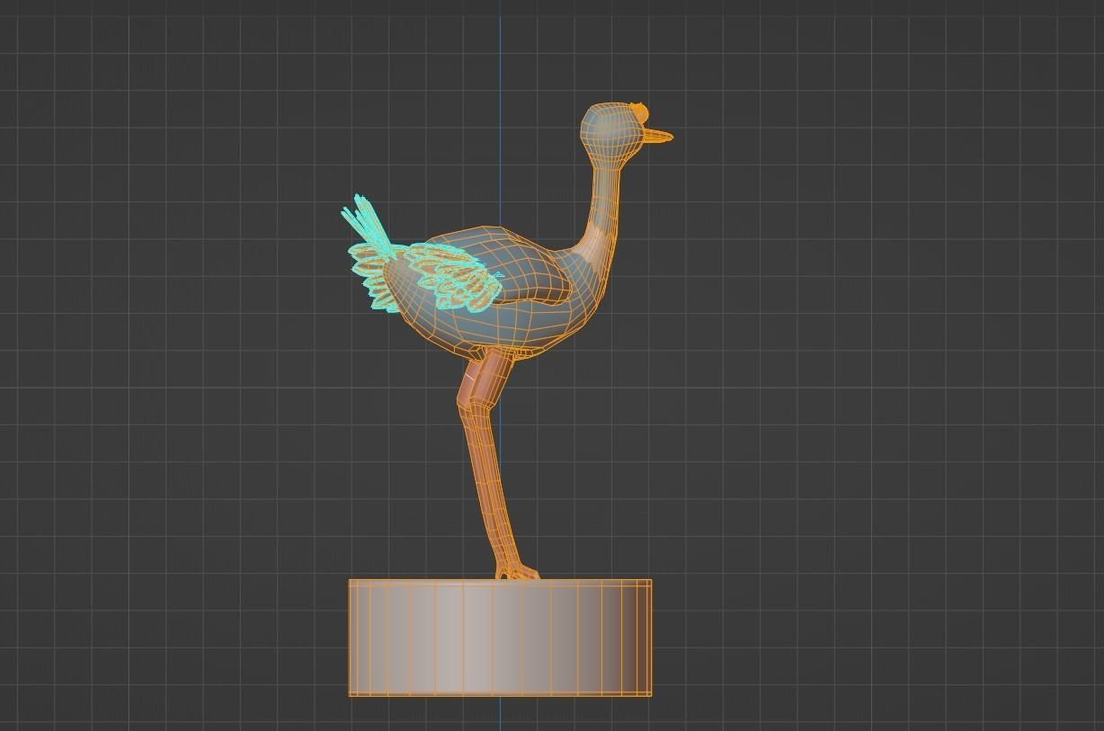 3D model 3D Rigged and Animated Sylized Mid Poly - Low Poly Ostrich VR ...