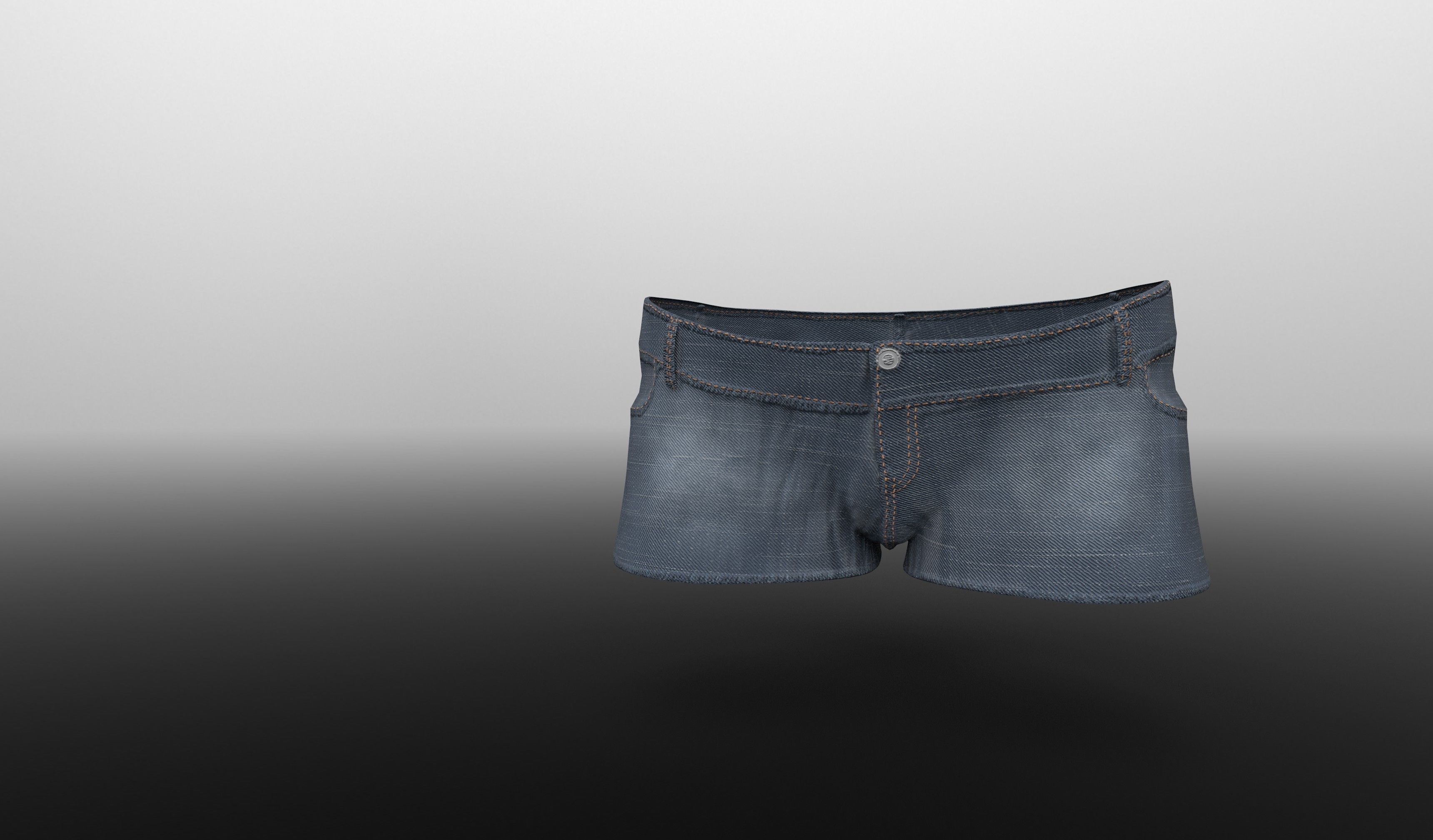 Free Denim short shorts Low-poly 3D model free VR / AR / low-poly 3D ...