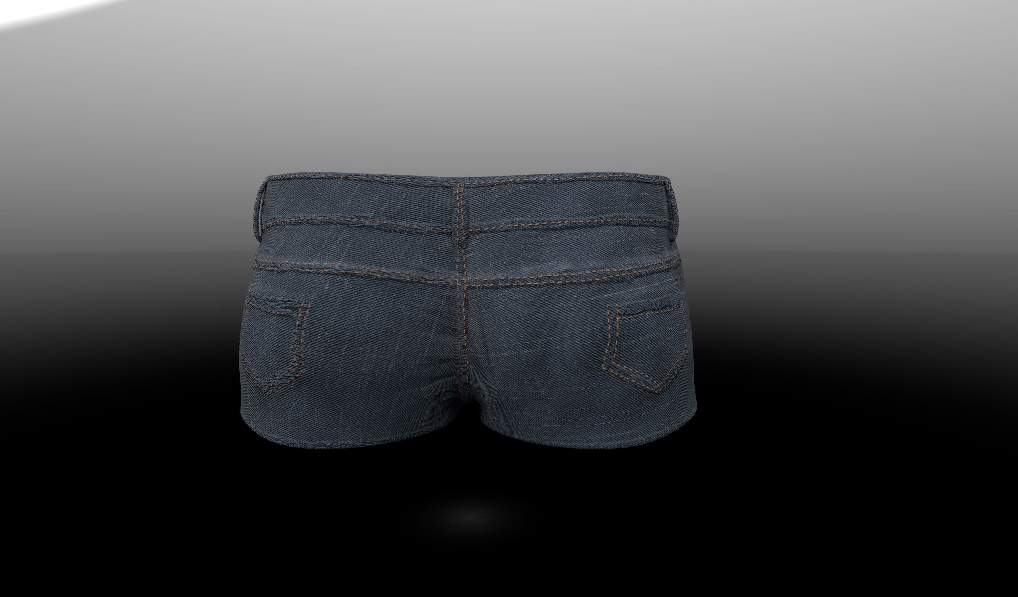 Free Denim short shorts Low-poly 3D model free VR / AR / low-poly 3D ...