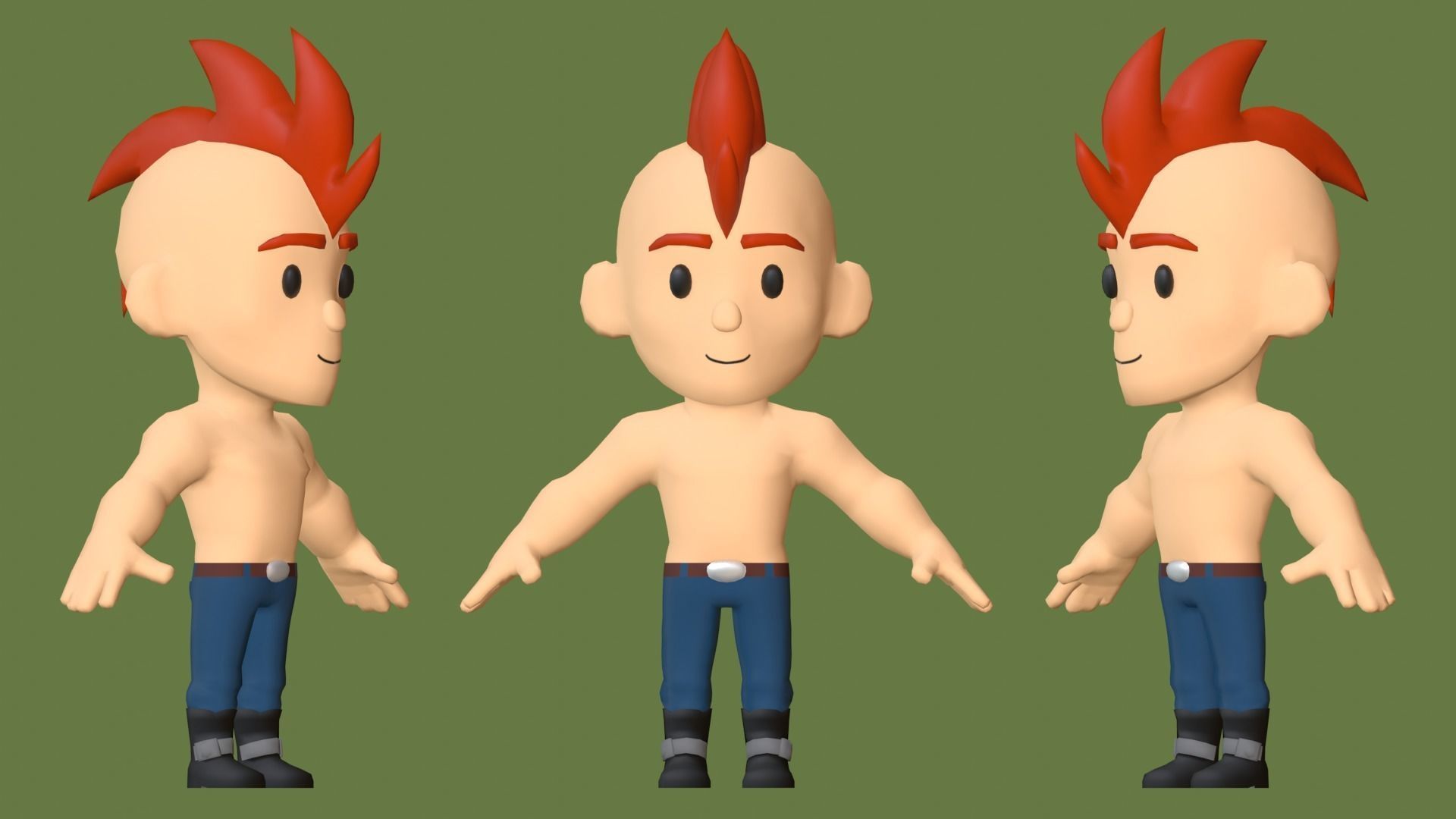 3D model Punk Guy Low Poly VR / AR / low-poly | CGTrader