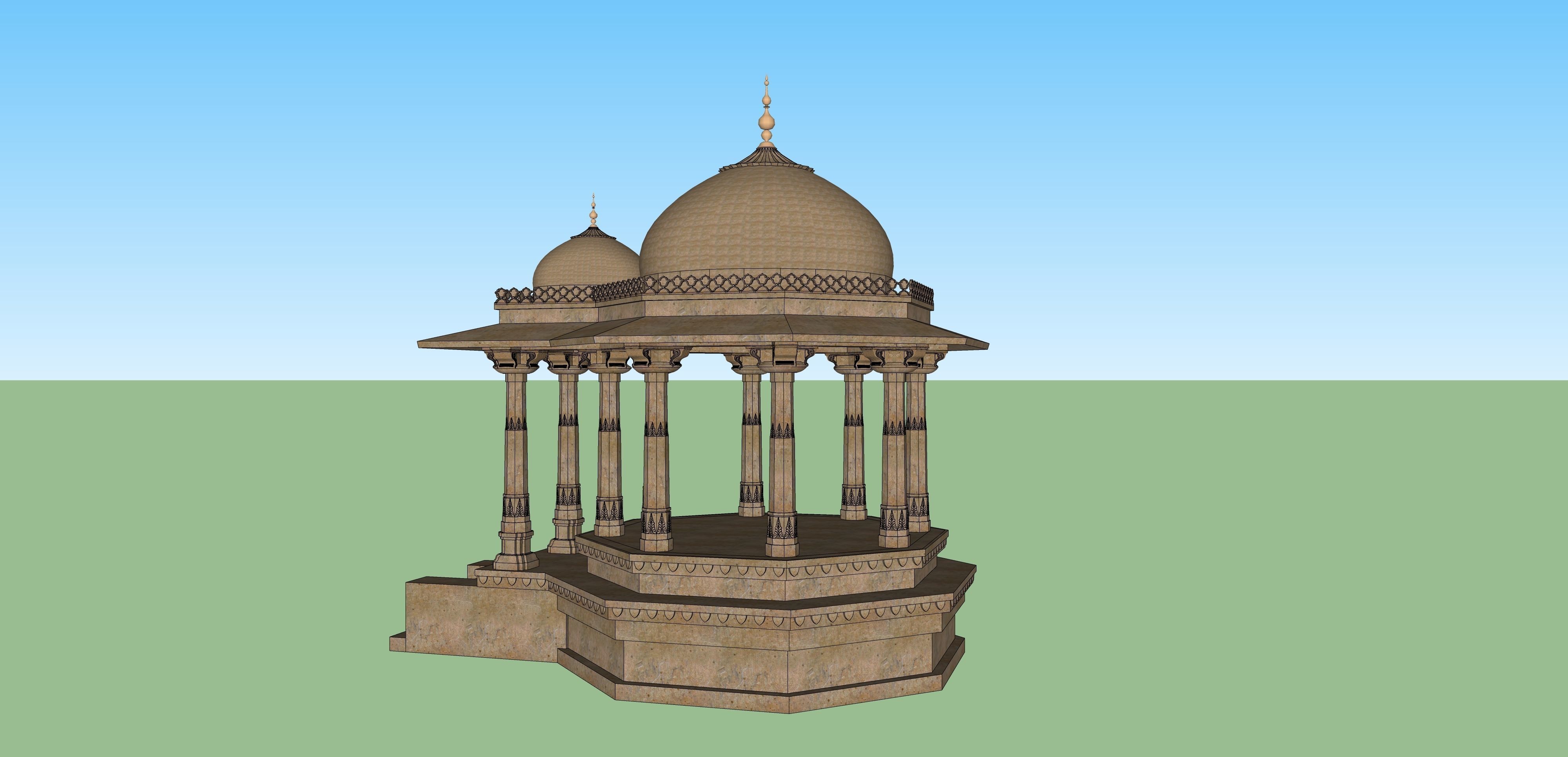 indian jodhpuri stone chatri temple 3D model | CGTrader