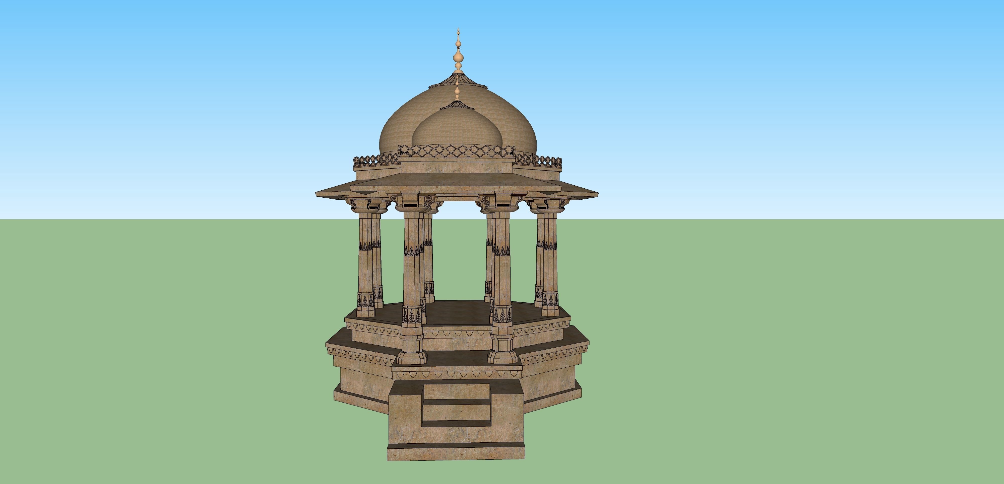 indian jodhpuri stone chatri temple 3D model | CGTrader