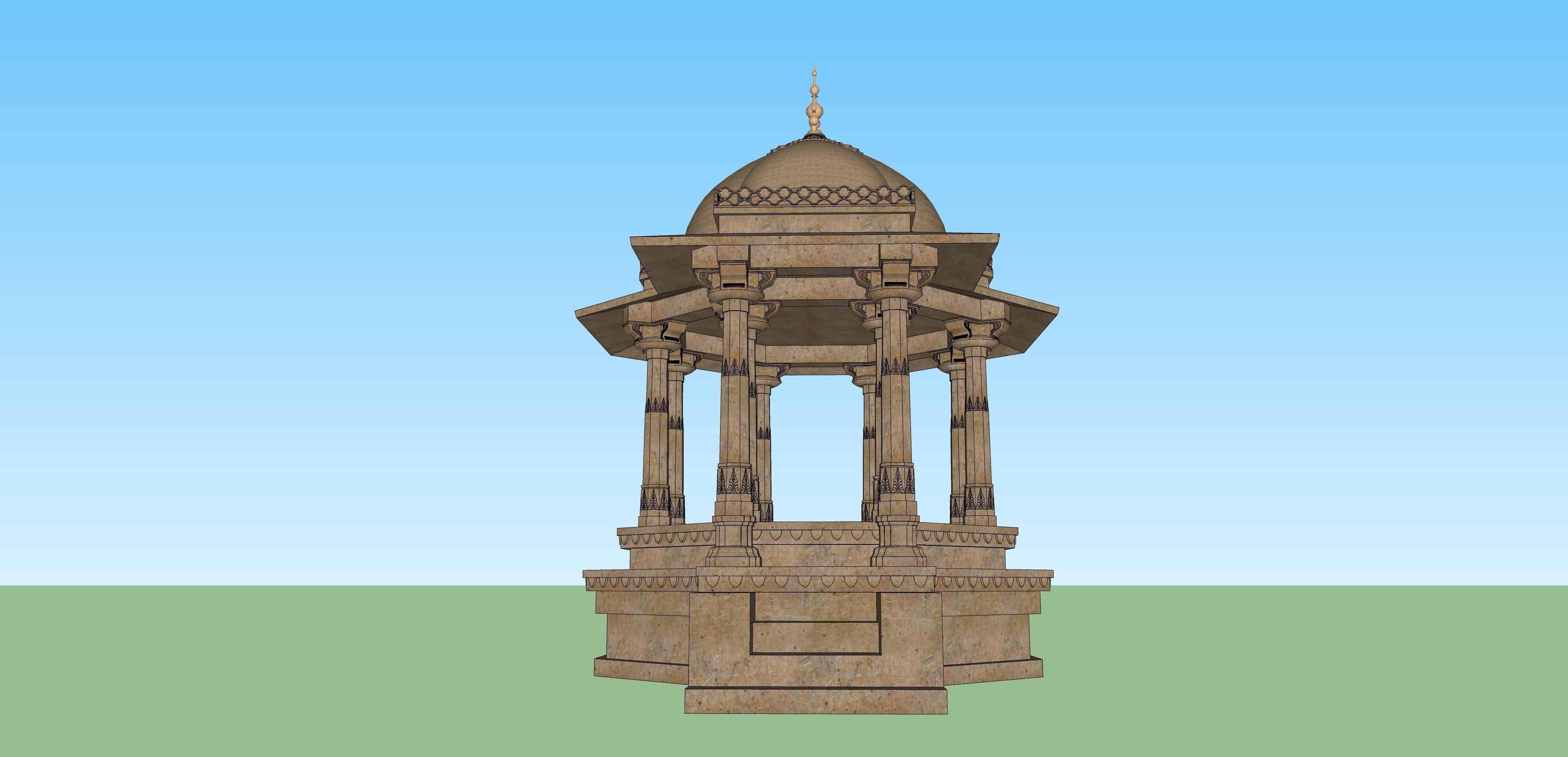 indian jodhpuri stone chatri temple 3D model | CGTrader