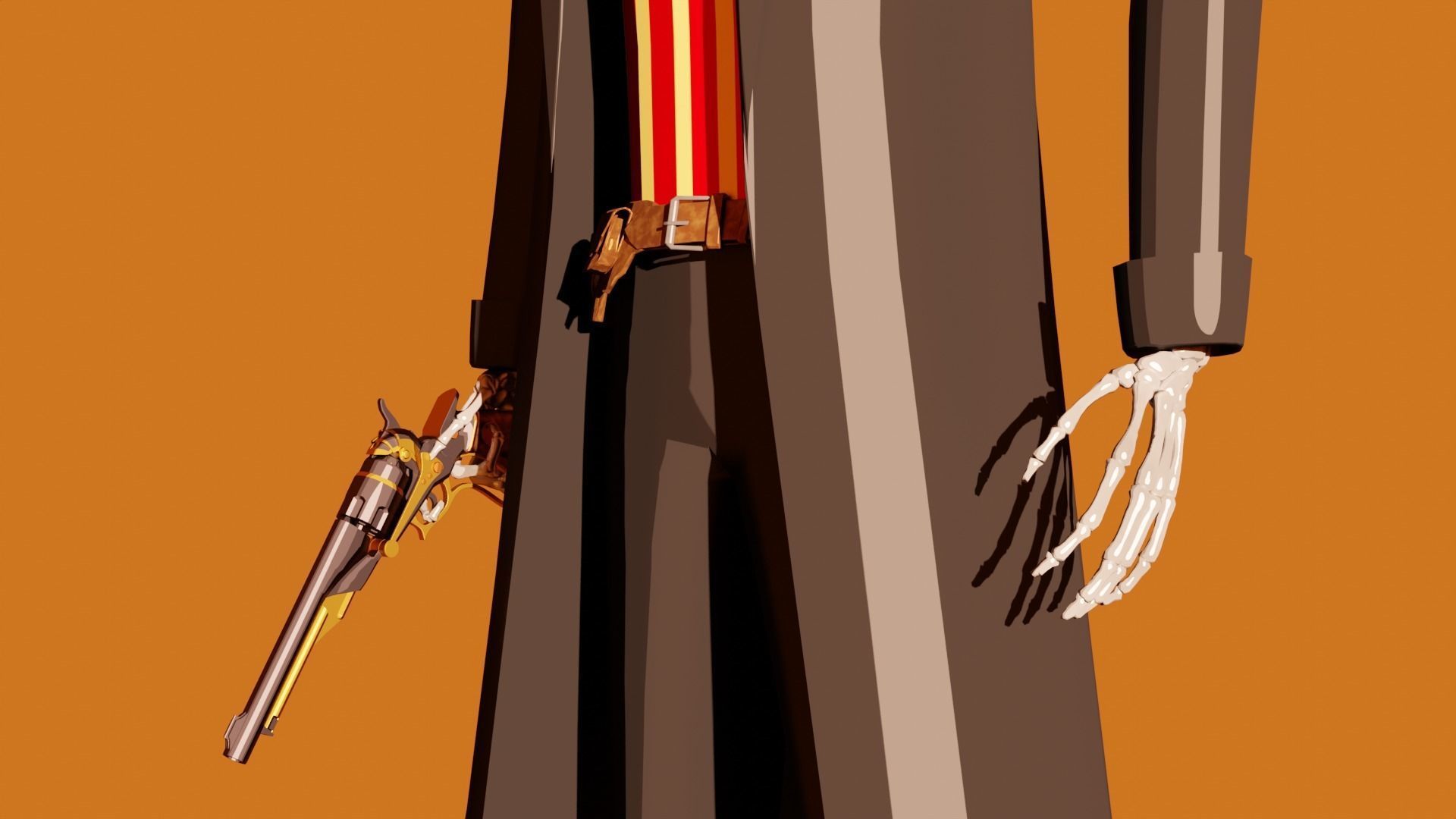 Stylized Gunslinger Character and Stylized Gun Fully Rigged 3D model ...