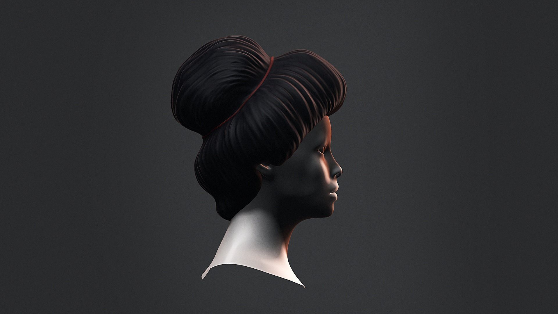 3D model Hair - Low Poly Female Hairstyle Kitbash VR / AR / low-poly ...