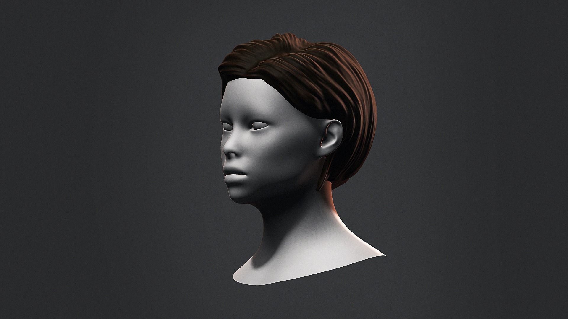3D model Hair - Low Poly Female Hairstyle Kitbash VR / AR / low-poly ...