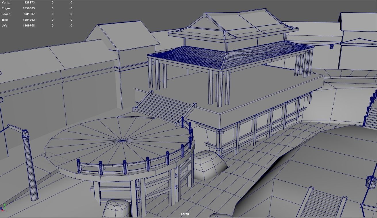 Japanese Temple Scene 3D model | CGTrader