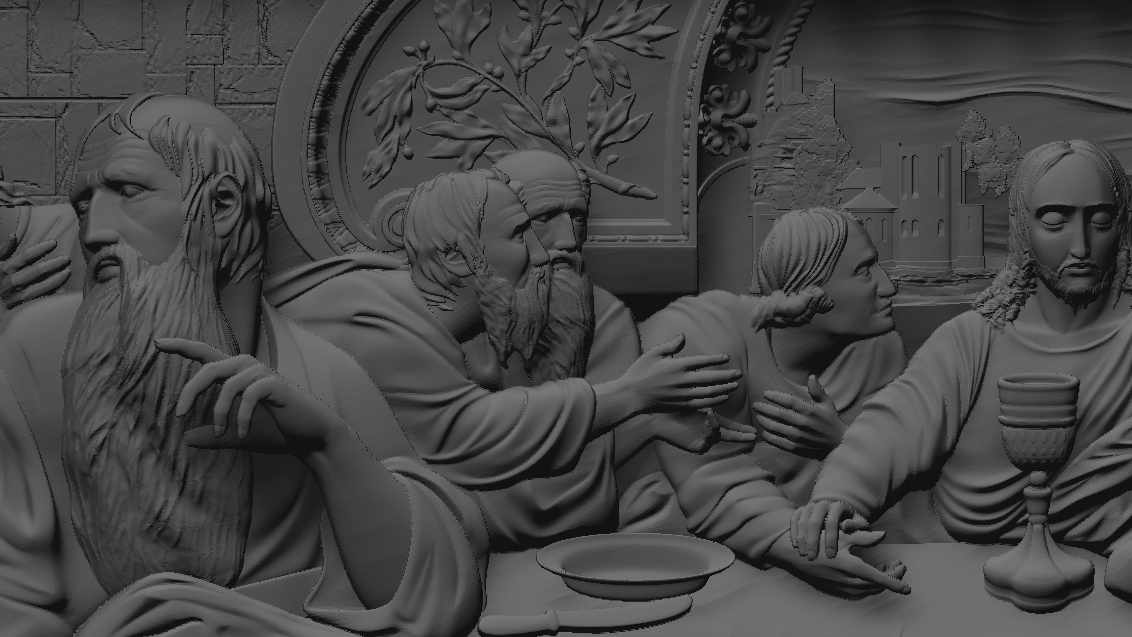 last supper relief 3D model | CGTrader