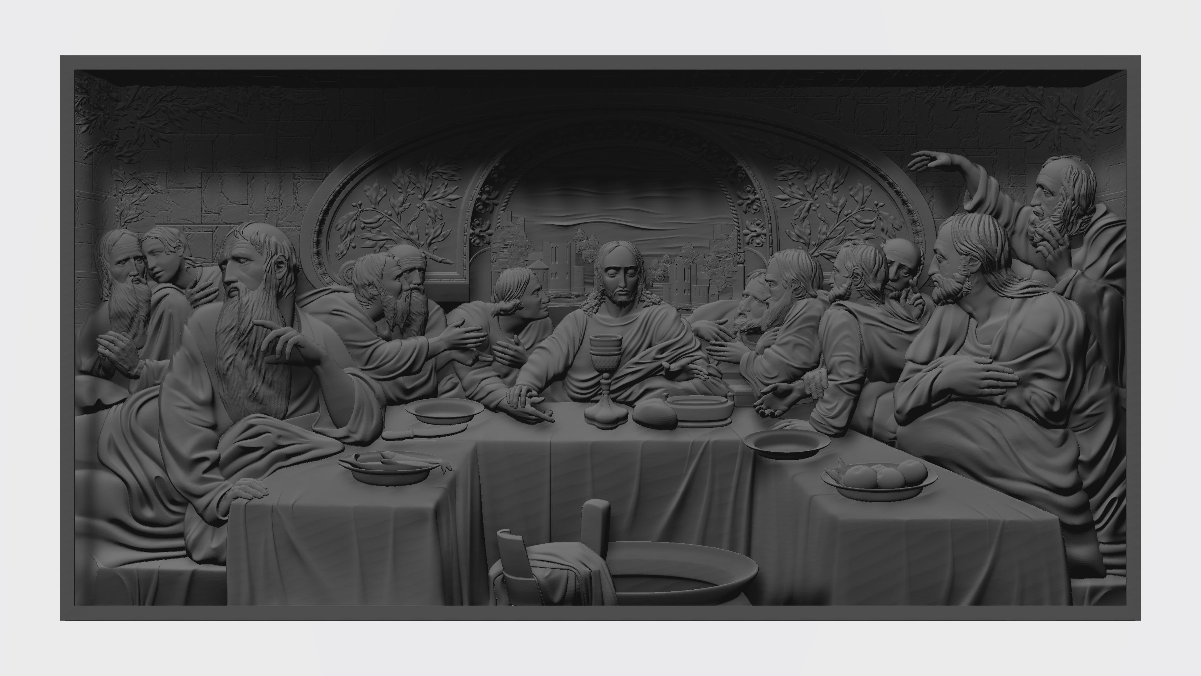 last supper relief 3D model | CGTrader