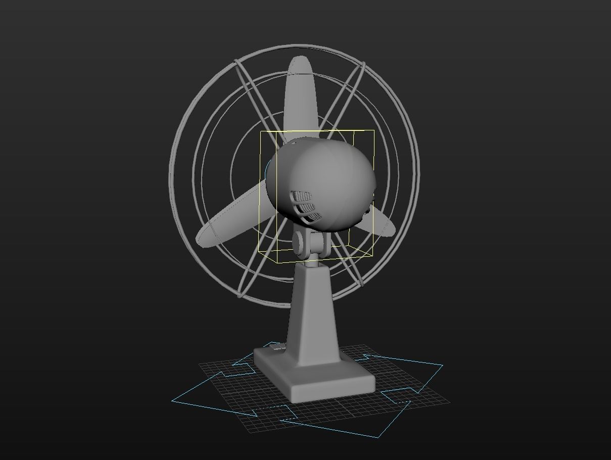 3D model Industrial Fan - Rigged - Futuristic - Retro VR / AR / low ...