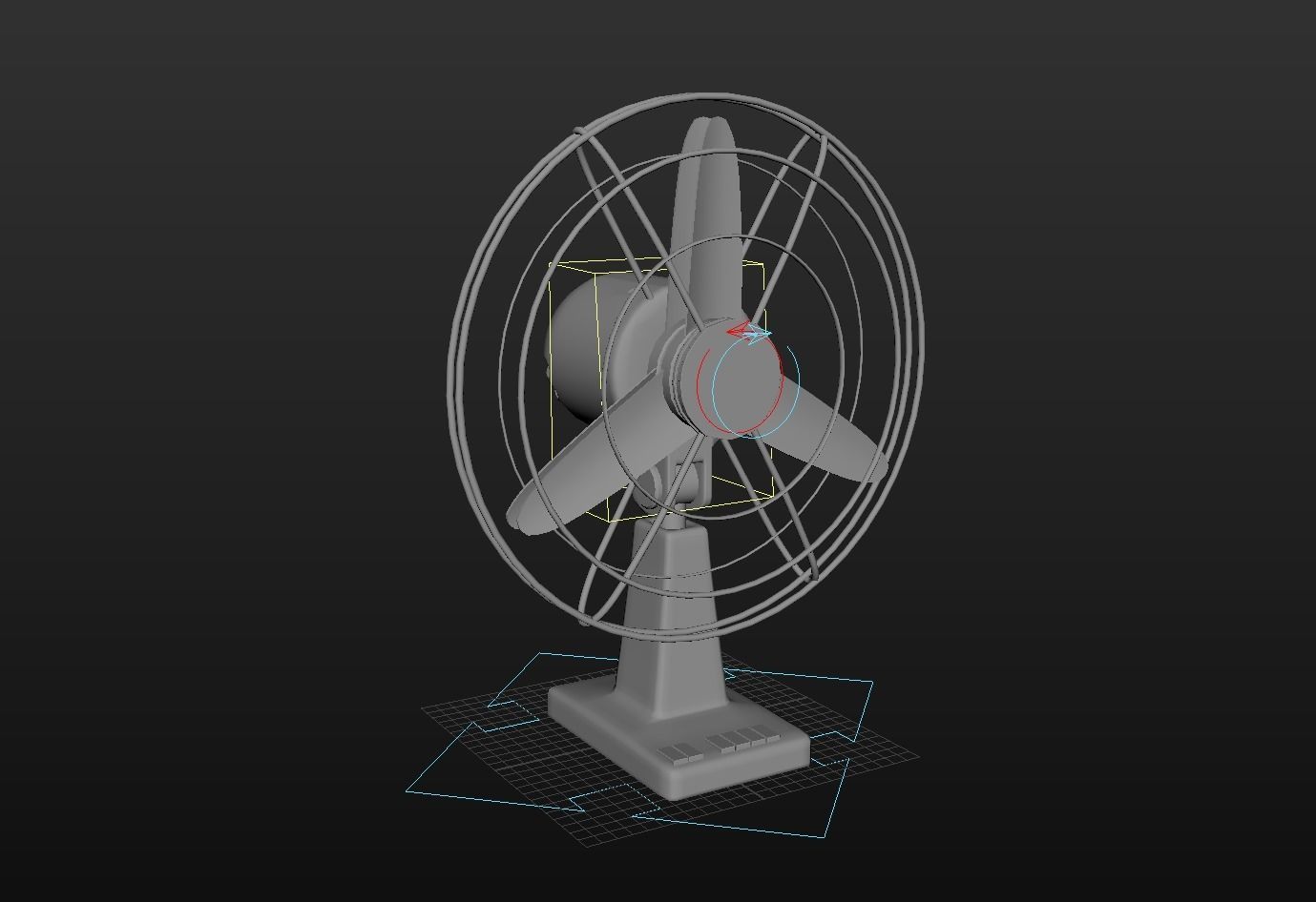 3D model Industrial Fan - Rigged - Futuristic - Retro VR / AR / low ...