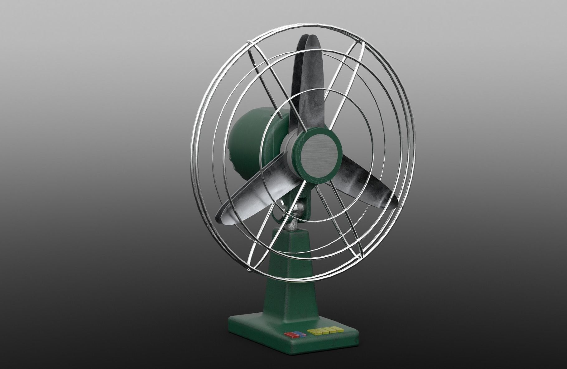 3D model Industrial Fan - Rigged - Futuristic - Retro VR / AR / low ...