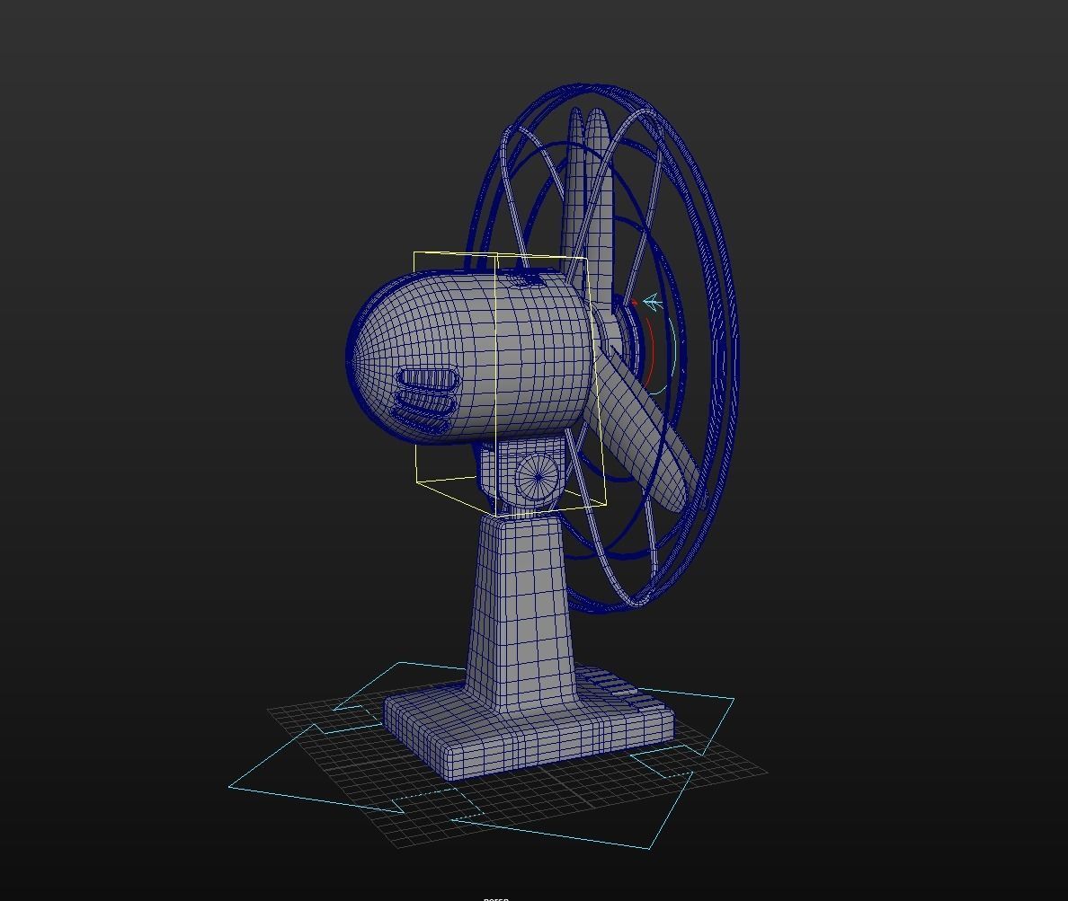 3D model Industrial Fan - Rigged - Futuristic - Retro VR / AR / low ...