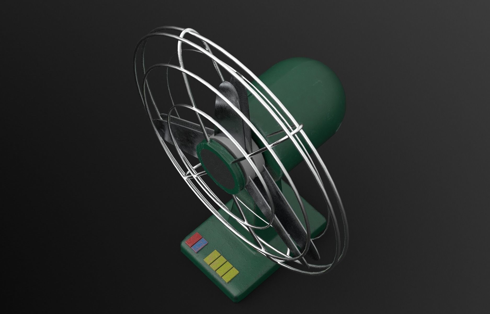 3D model Industrial Fan - Rigged - Futuristic - Retro VR / AR / low ...