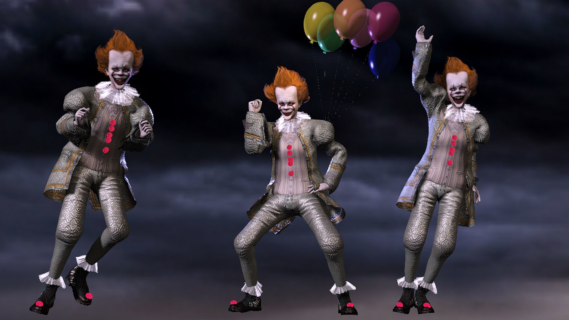 Clown High quality character full Rigged and Animated 3D model animated ...