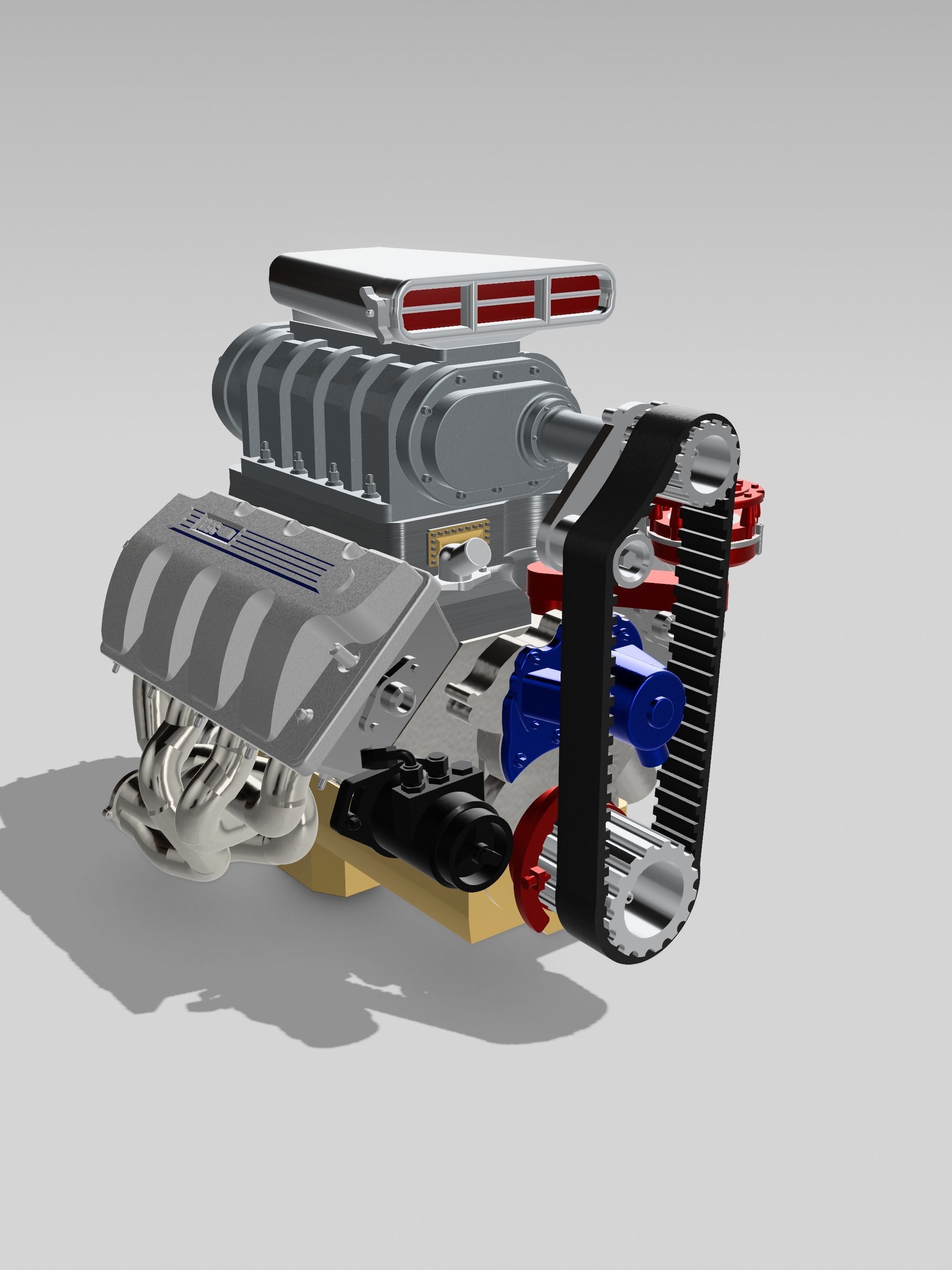 Boss9 Roots GM 1071 Blown Ford BBF Kaase Boss 429 3D model 3D printable ...