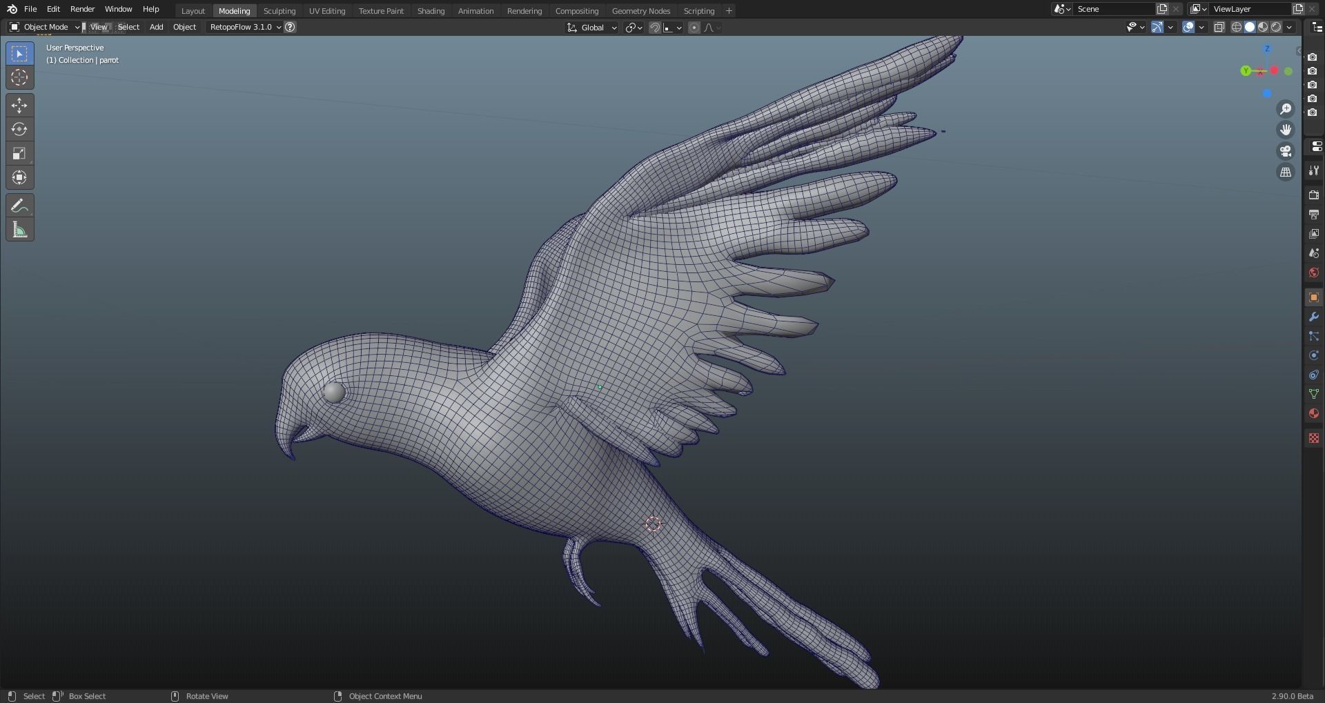 3D model parrot parakeet flying in sky VR / AR / low-poly | CGTrader
