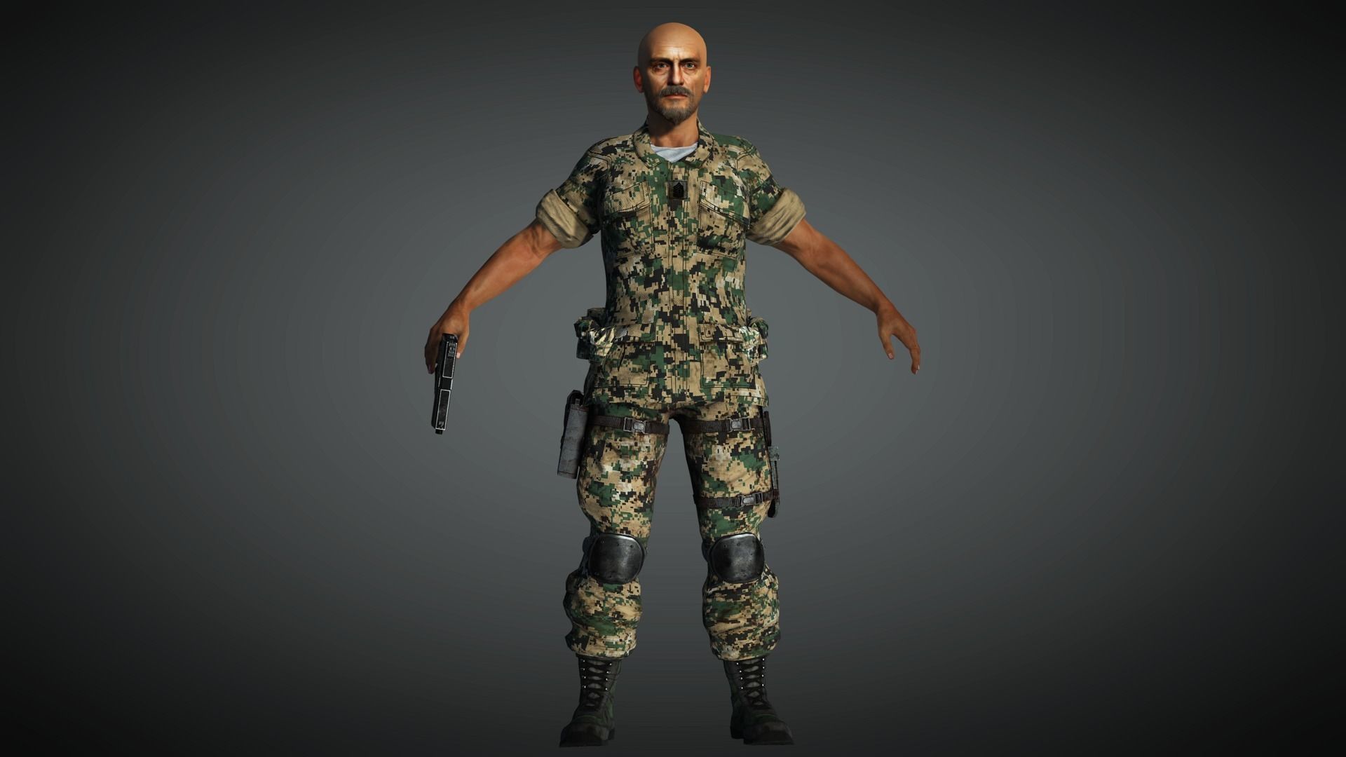 3D model AAA Military Male Character 07 VR / AR / low-poly rigged ...