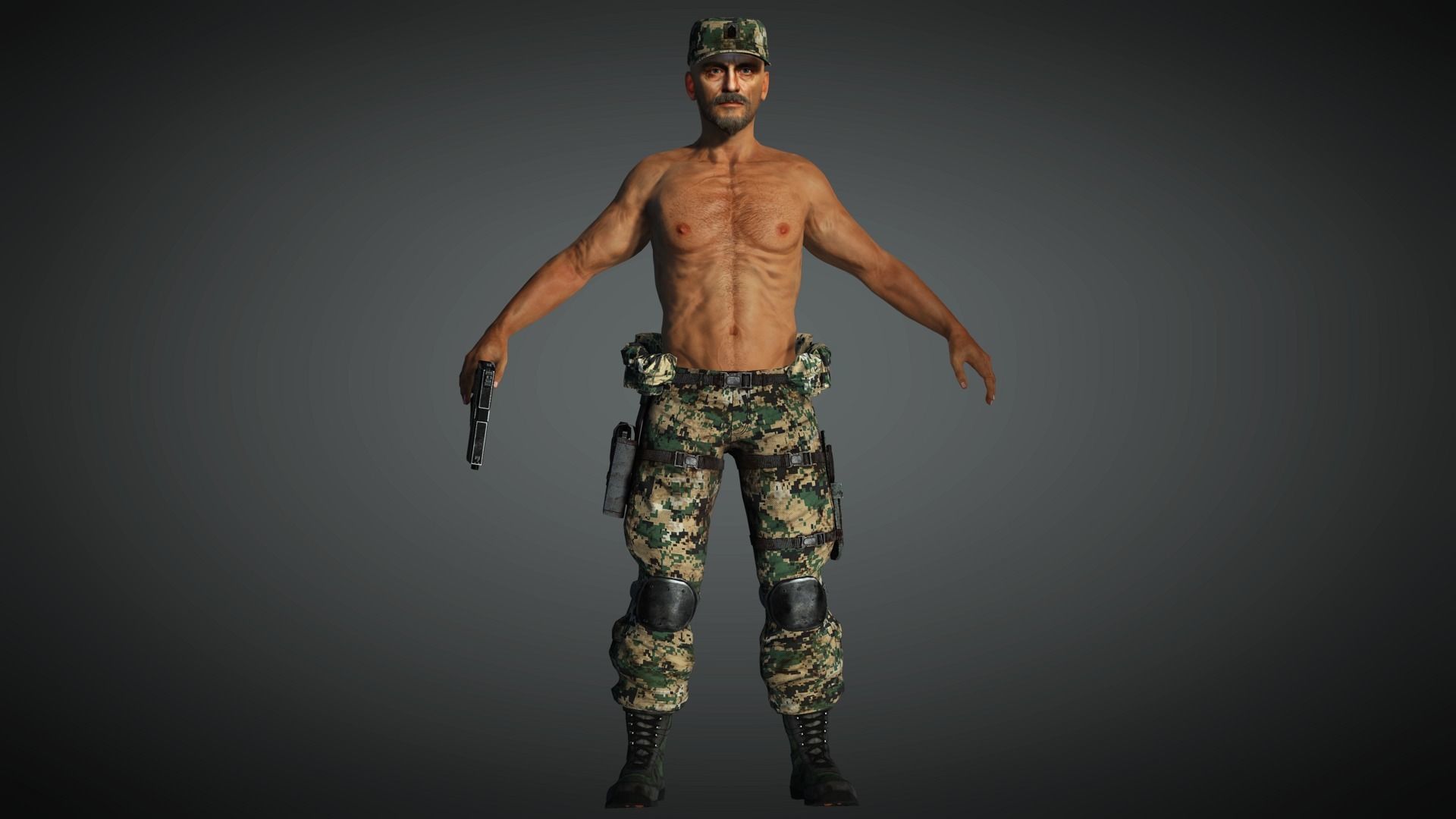 3D model AAA Military Male Character 07 VR / AR / low-poly rigged ...